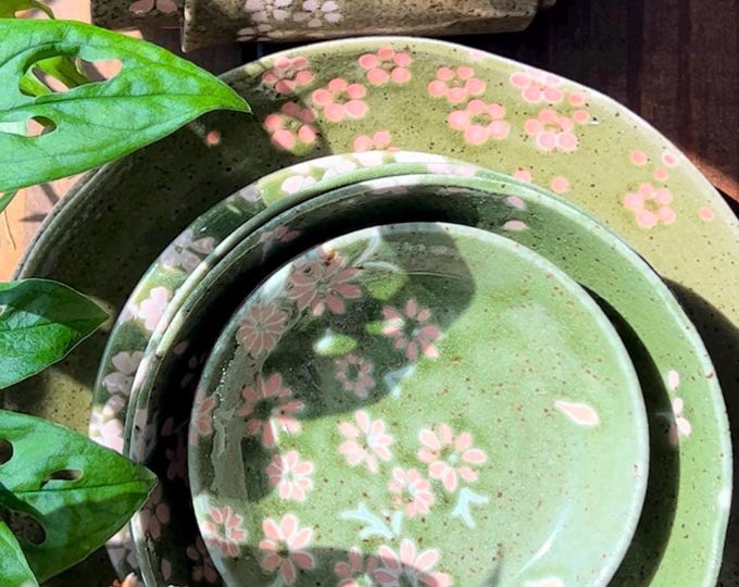 Vintage Mismatched Cherry Blossom Dinnerware Set | Japanese Inspired ...