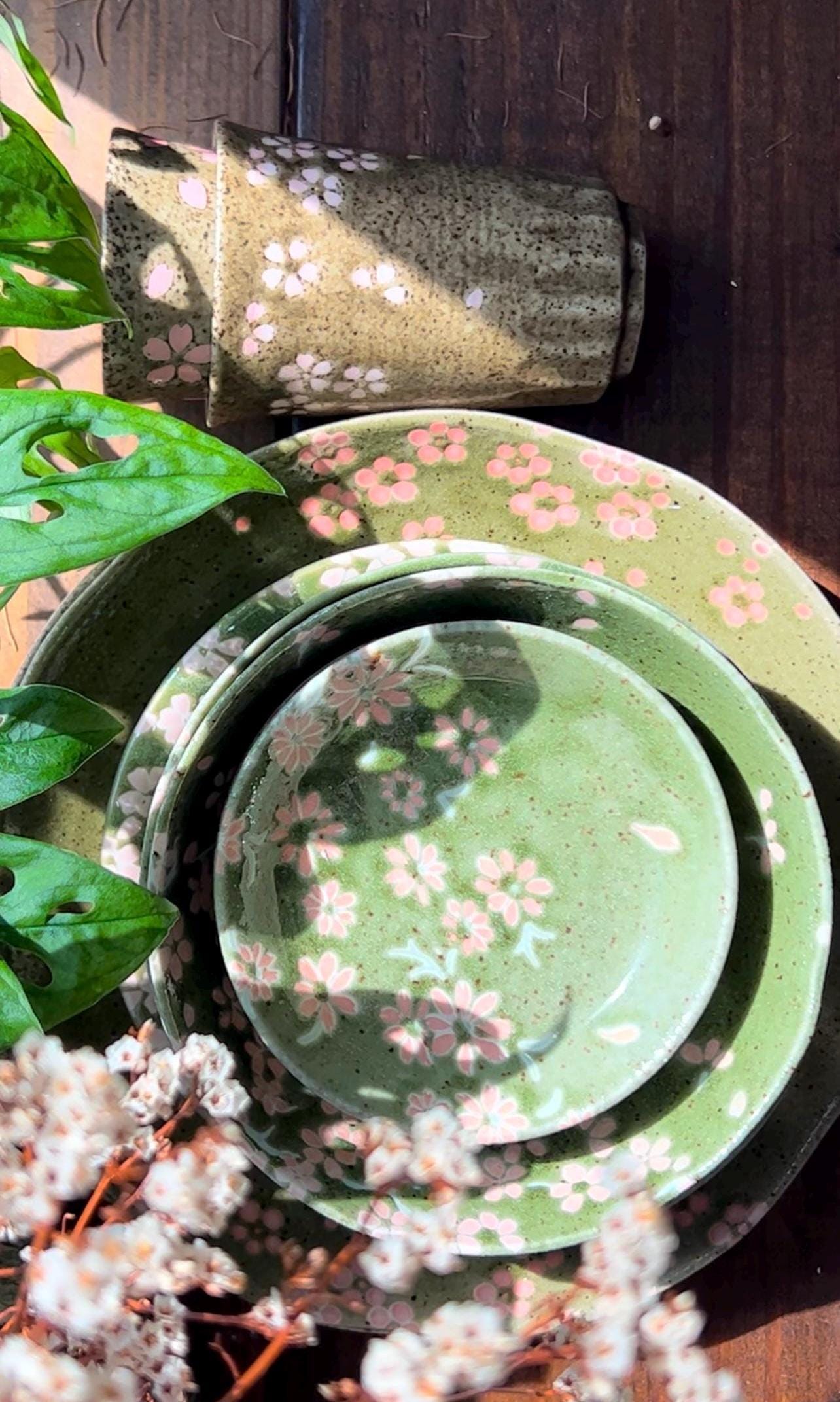 Vintage Mismatched Cherry Blossom Dinnerware Set | Japanese Inspired ...