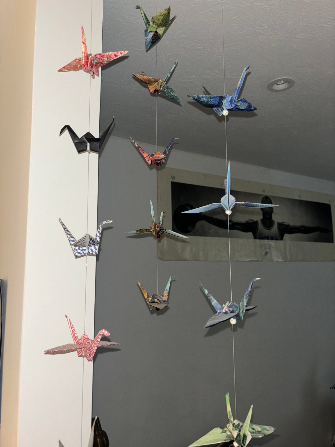Origami Paper Crane Chain Japanese Scenes Small House Decoration - Etsy
