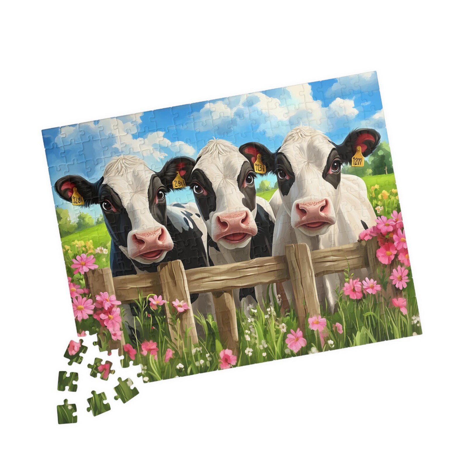 Cute Cows Puzzle (110, 252, 520, 1014-piece) Cow Lover, Adorable Cattle ...