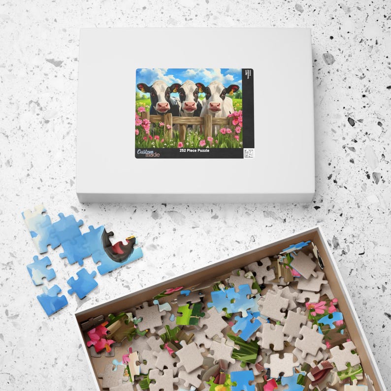 Cute Cows Puzzle (110, 252, 520, 1014-piece) Cow Lover, Adorable Cattle ...