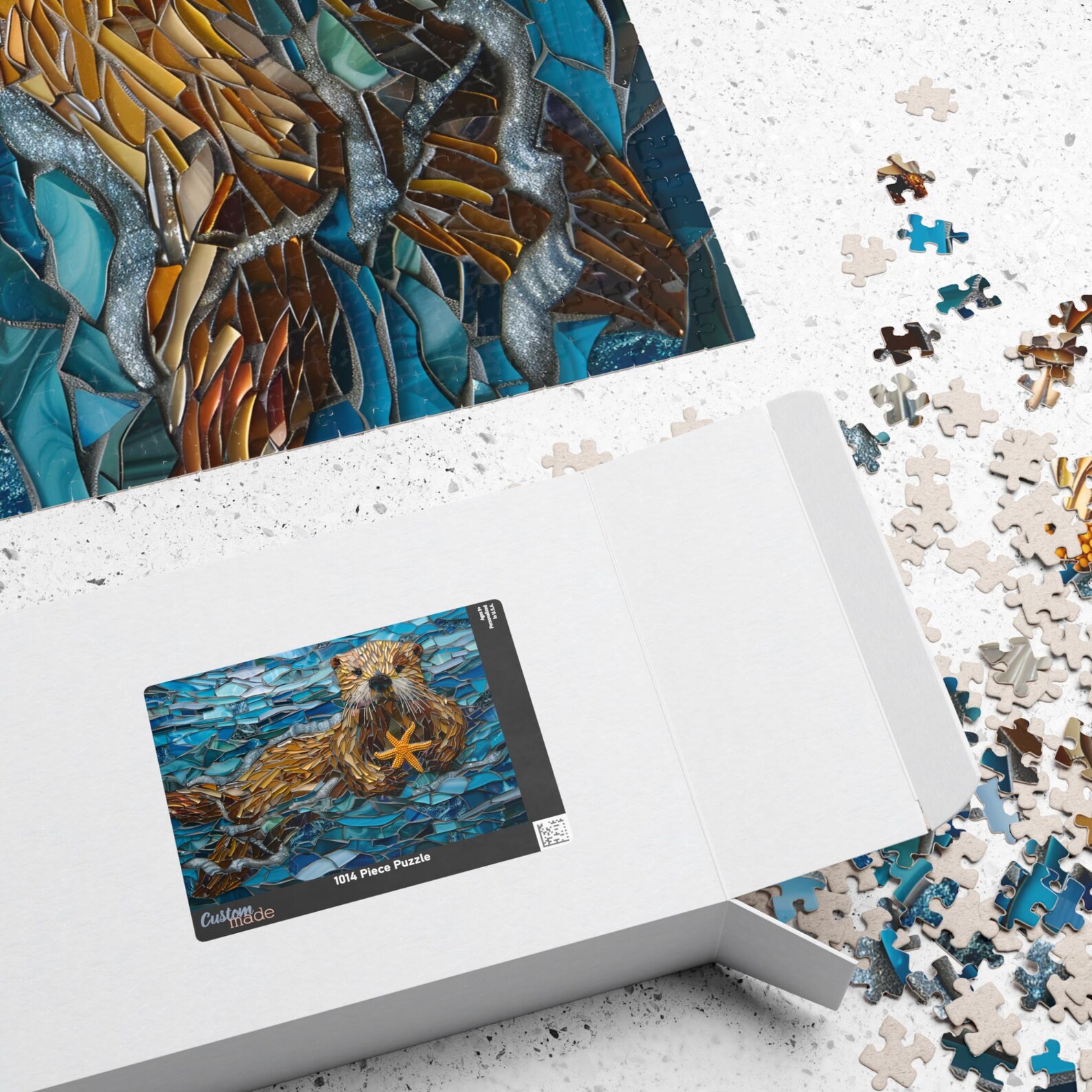 Glass Tile Adorable Otter Puzzle 110, 252, 520, 1014-piece Otter Lover ...