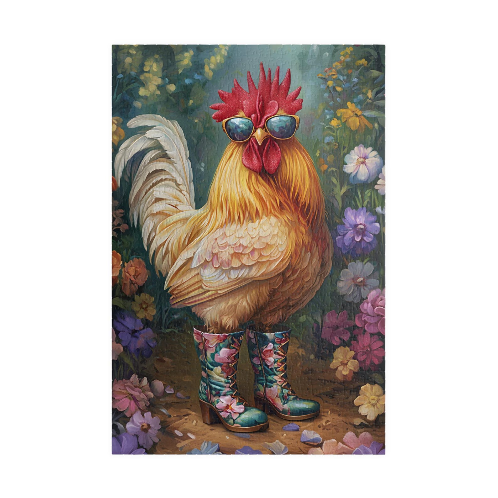 Jigsaw Puzzle, Rooster Wearing Boots and Sunglasses, 110 252 520 1014 ...