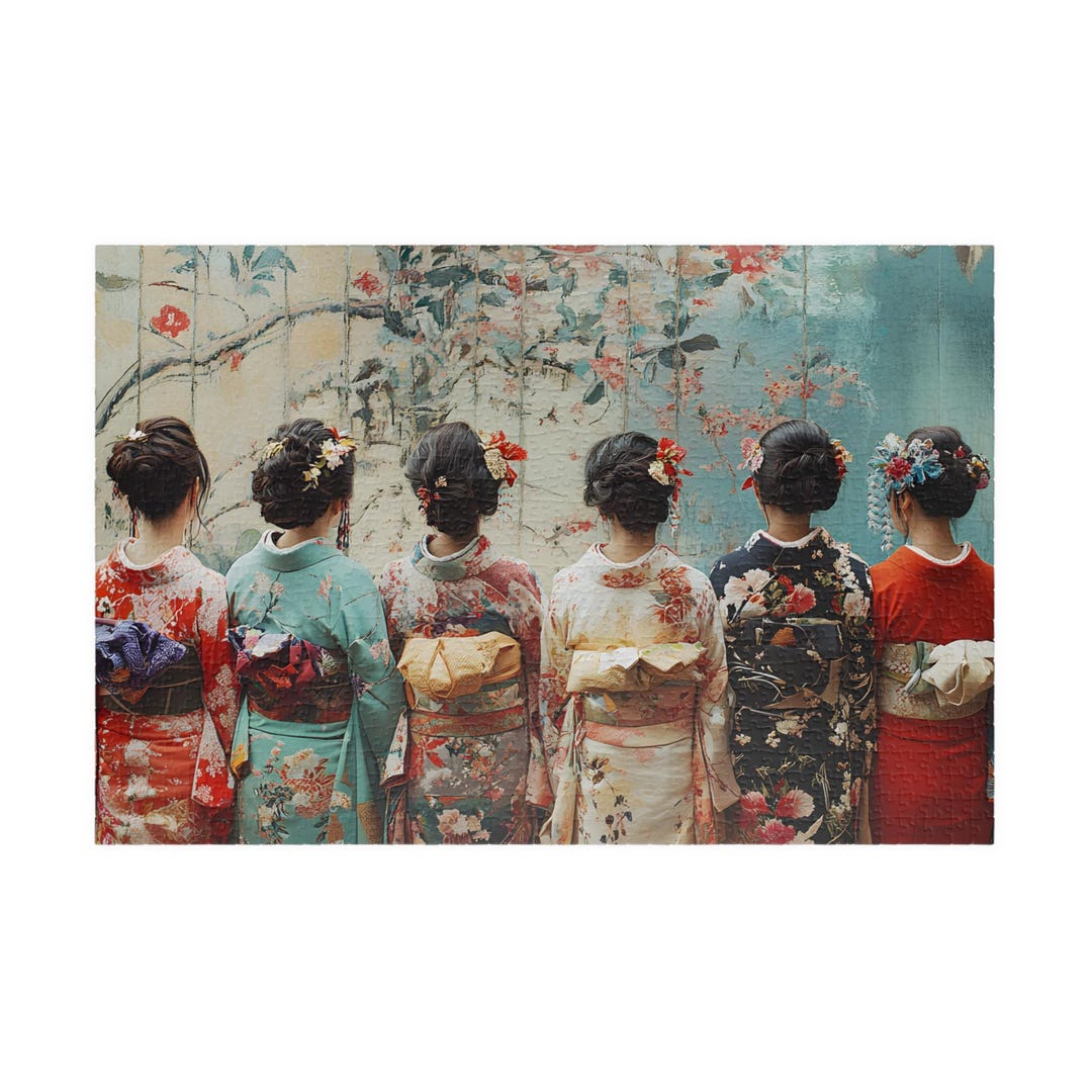Jigsaw Puzzle, Japanese Women in Colorful Kimonos, 110pc 252pc 520pc 1014pc, Unique Puzzle ...