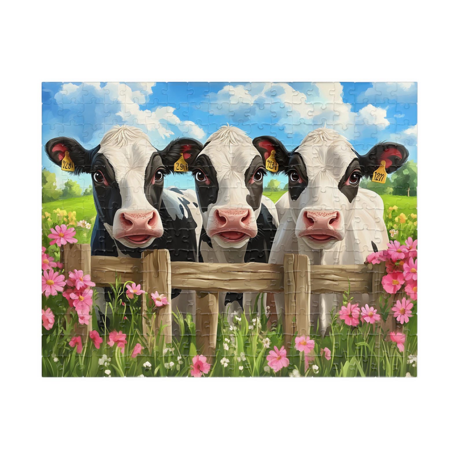 Cute Cows Puzzle (110, 252, 520, 1014-piece) Cow Lover, Adorable Cattle ...