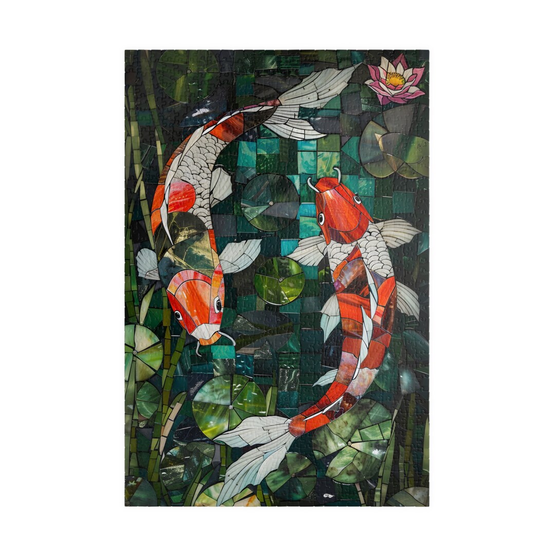 Mosaic Tile Koi Fish Pond Puzzle (110, 252, 520, 1014-piece) Koi Fish ...