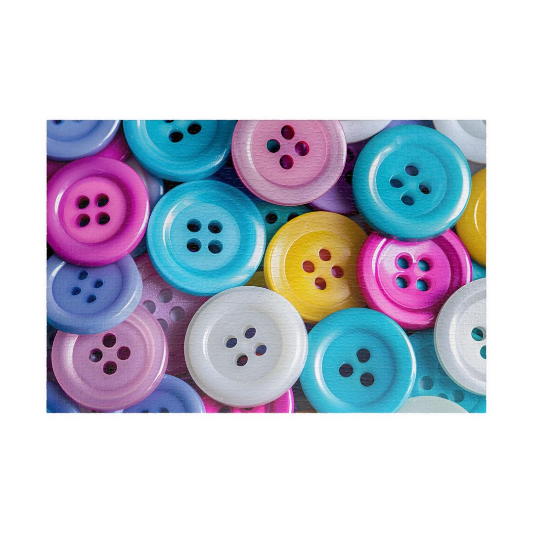 Colorful Button Puzzle - 110-252, 520,1014 Pieces, Unique Family Fun ...