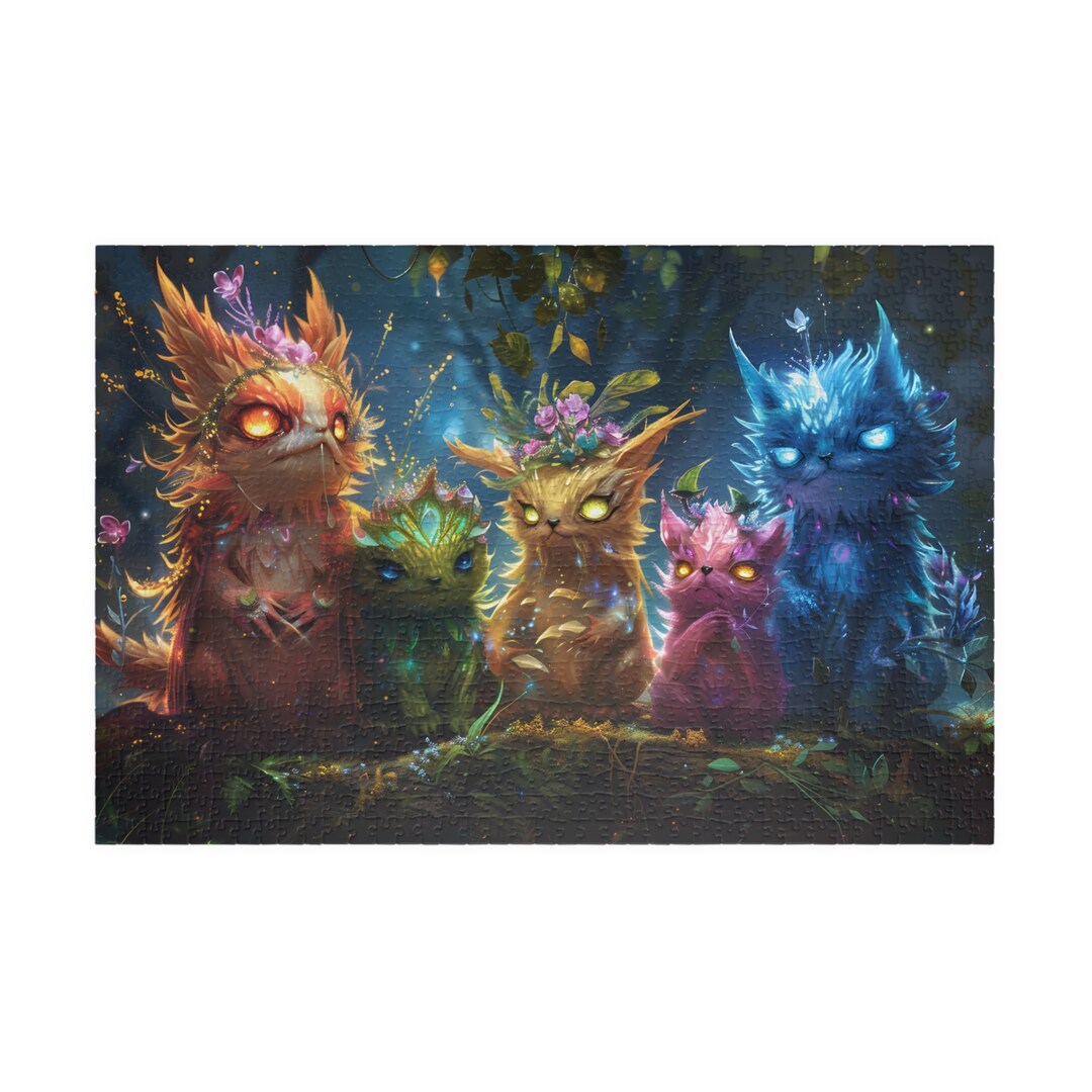 Cute Elemental Creatures Puzzle 1014-piece, Cute Creatures, Forest ...