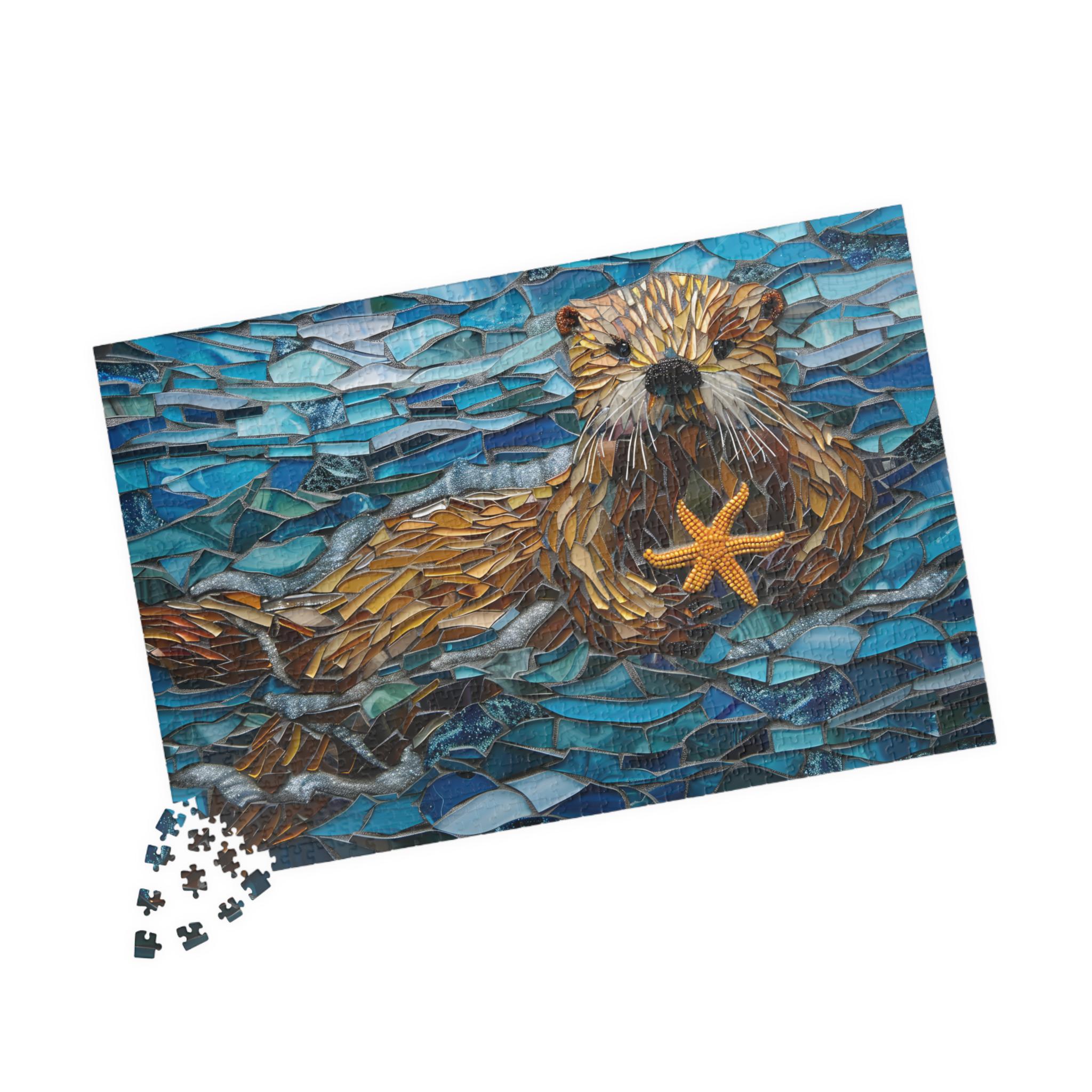 Glass Tile Adorable Otter Puzzle 110, 252, 520, 1014-piece Otter Lover ...
