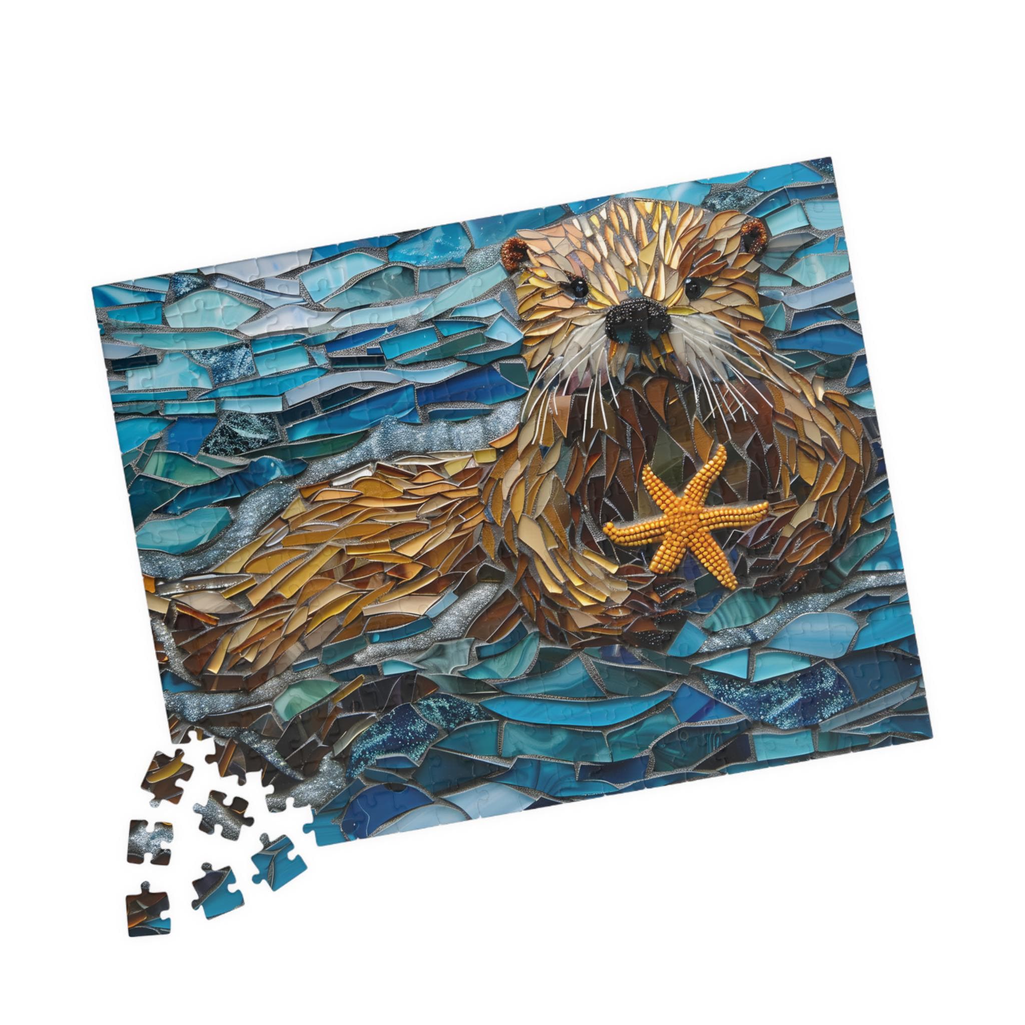 Glass Tile Adorable Otter Puzzle 110, 252, 520, 1014-piece Otter Lover ...
