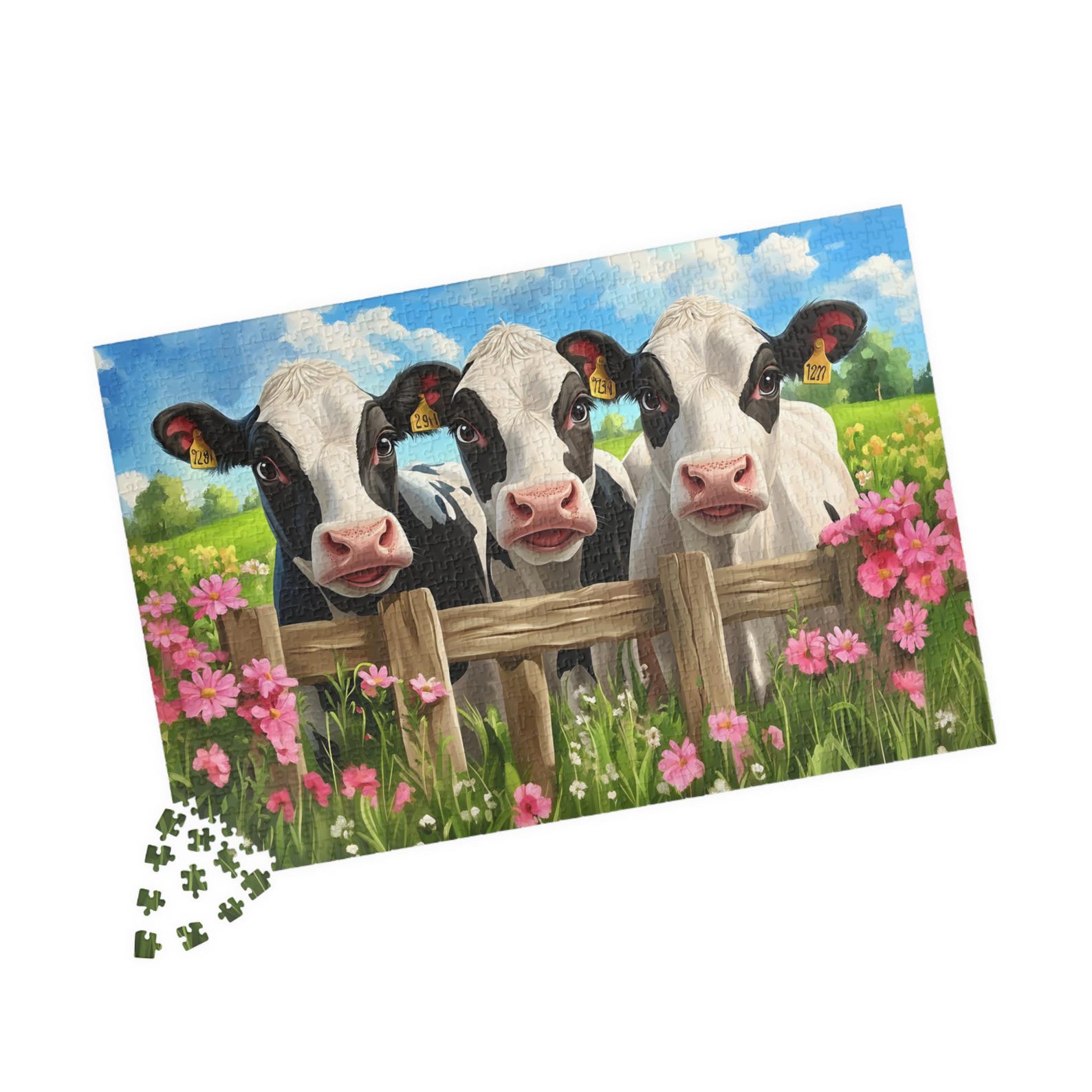 Cute Cows Puzzle (110, 252, 520, 1014-piece) Cow Lover, Adorable Cattle ...