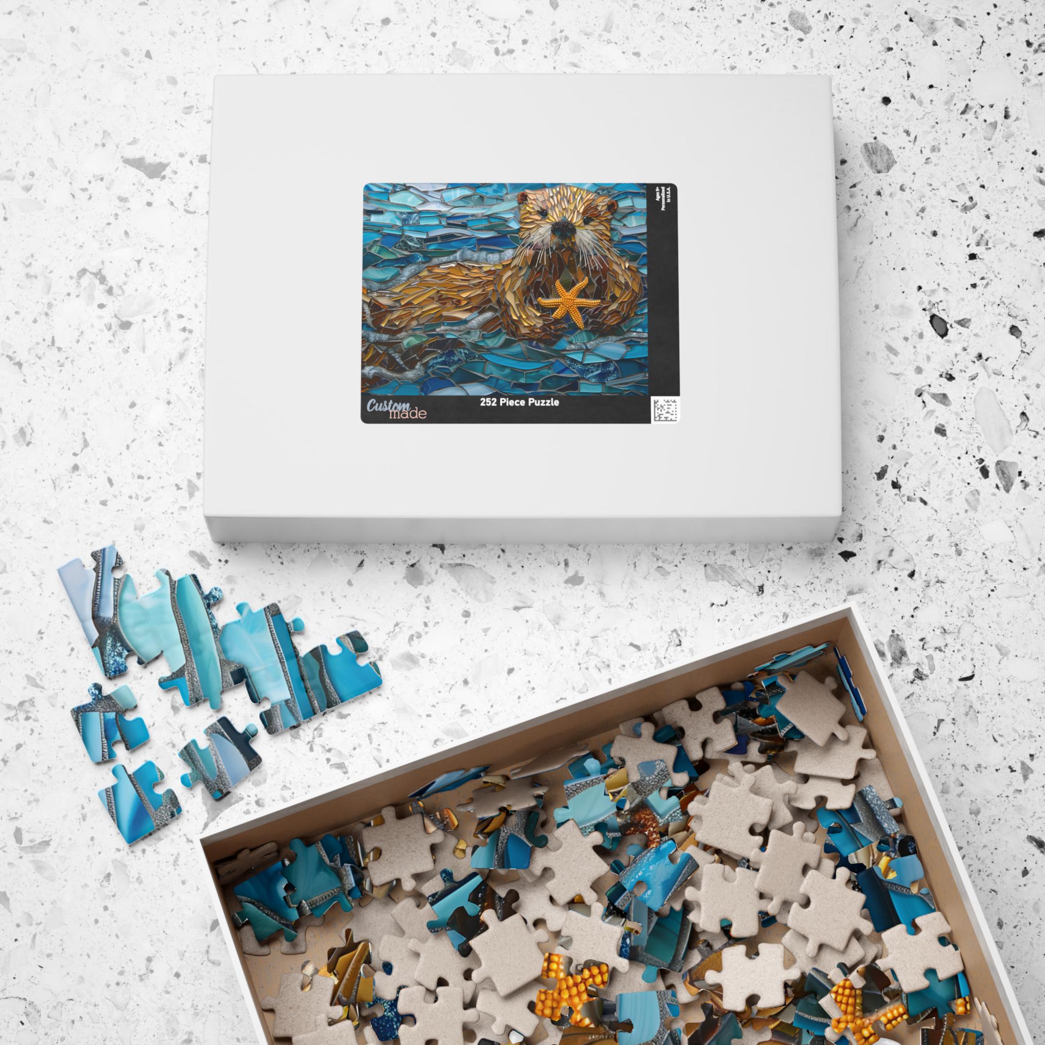 Glass Tile Adorable Otter Puzzle 110, 252, 520, 1014-piece Otter Lover ...