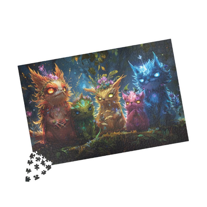 Cute Elemental Creatures Puzzle 1014-piece, Cute Creatures, Forest ...
