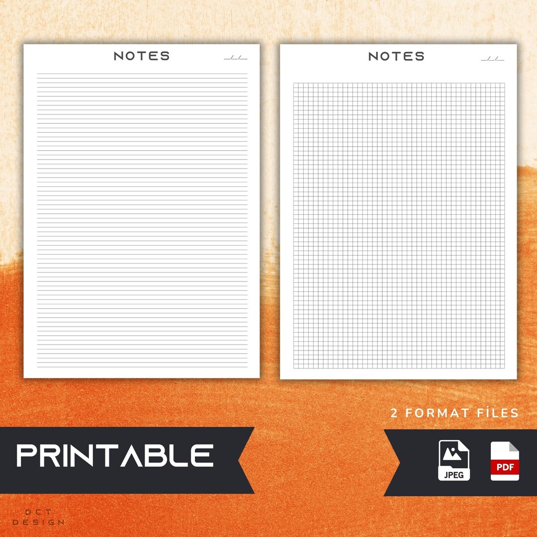 Lined Dot Grid Paper Printable Digital Notepad Printable A4 PDF Design ...