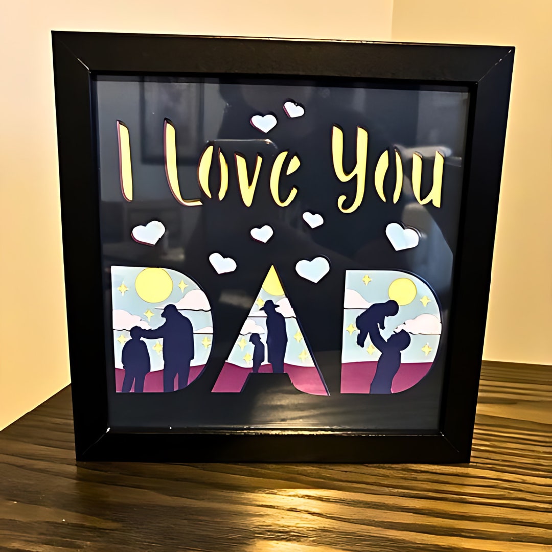 8x8 Dad Shadow Box Honored Dad Wall Art Perfect Gift for Dad dad Office ...