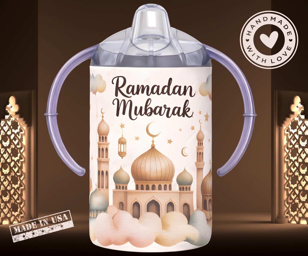 Ramadan Mubarak Kids Sippy Cup, Personalized BPA Free Stainless Steel ...