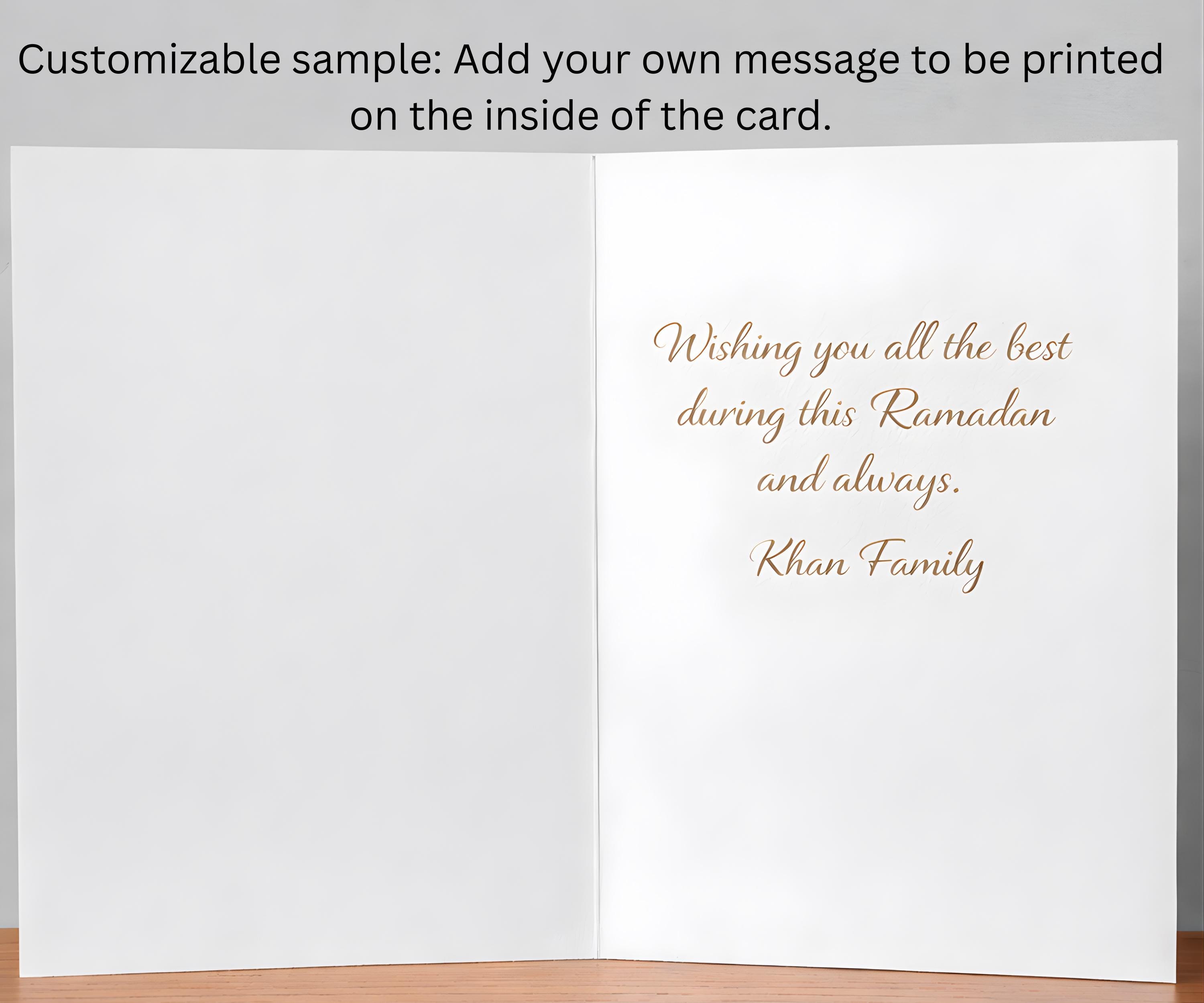 Ramadan Mubarak Customizable Greeting Card, Islamic Ramadan ...