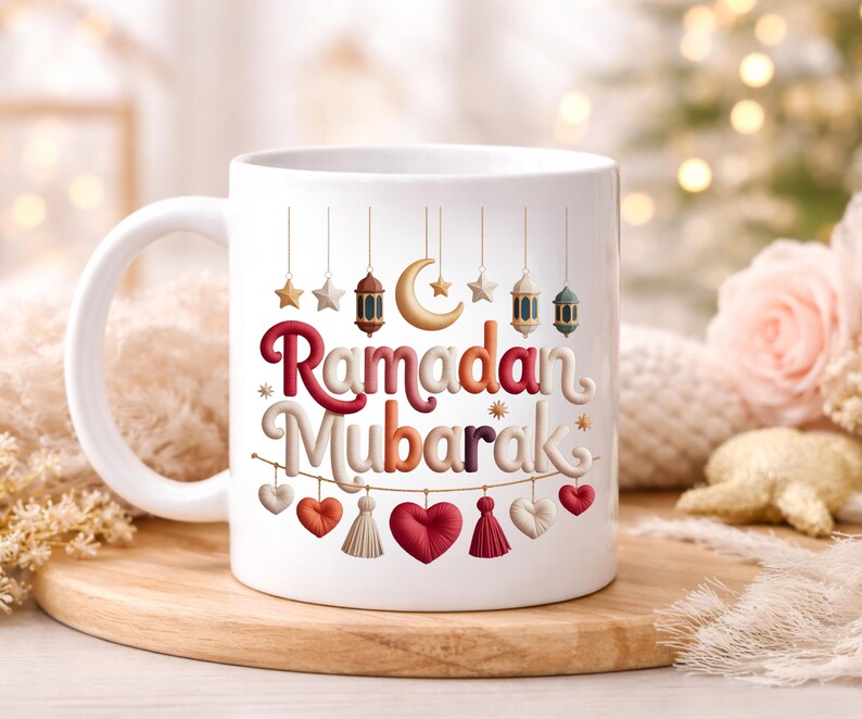 Ramadan Mubarak 15oz Ceramic Mug, Islamic Holiday Coffee Cup, Muslim ...