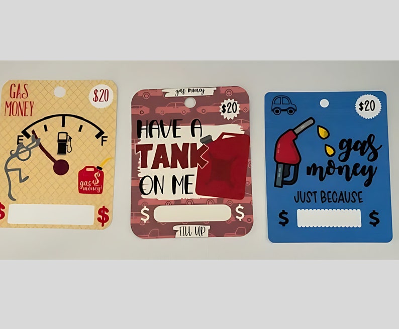 Gas Money Cards, Money Holding Cards, Gas Allowance, Money Holder, Gas ...