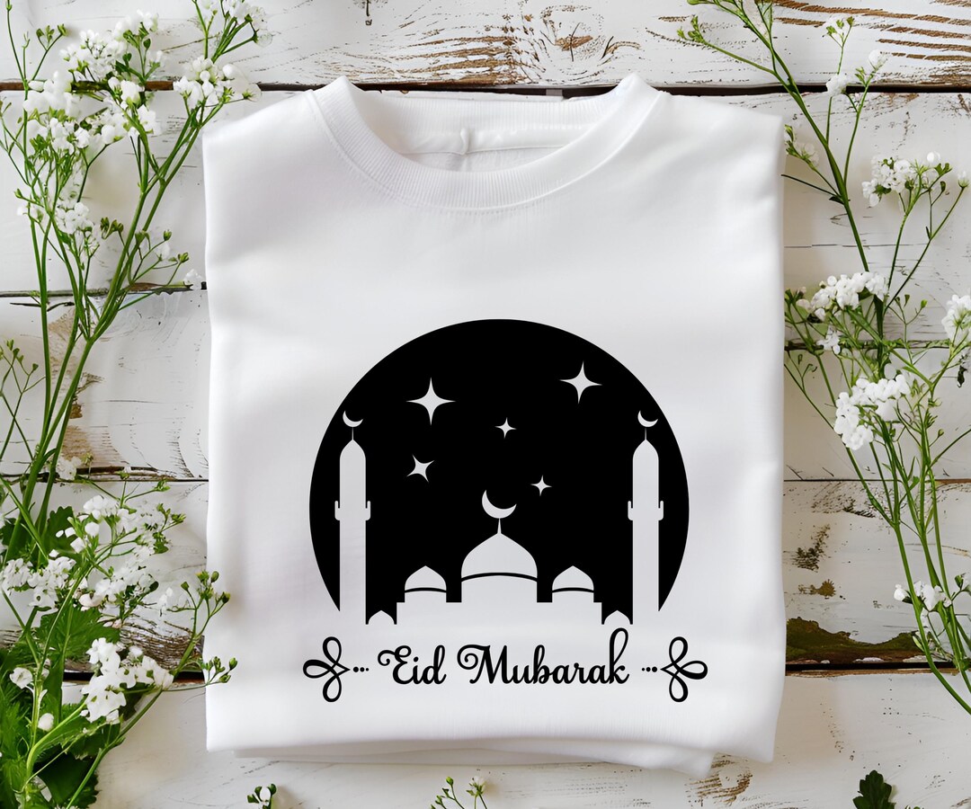 Eid Mubarak Shirt: Unisex Muslim Family Gift, Handmade Cotton Tee - Etsy