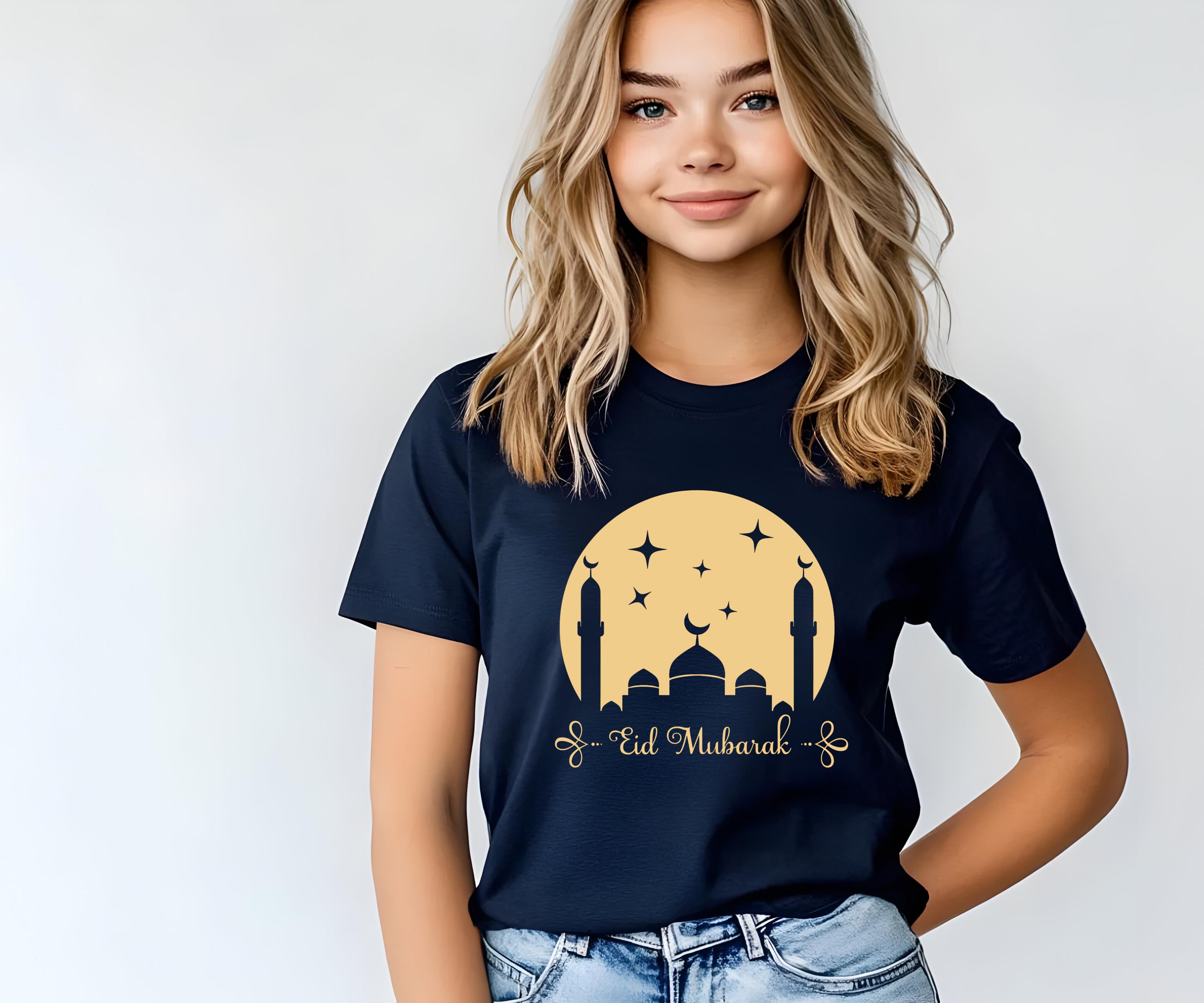 Eid Mubarak Shirt: Unisex Muslim Family Gift, Handmade Cotton Tee - Etsy