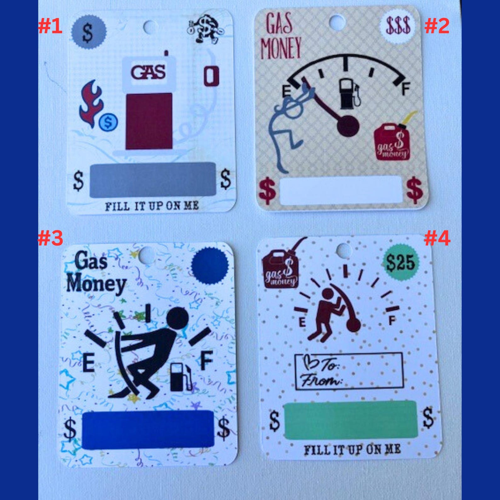 Gas Money Cards, Money Holding Cards, Gas Allowance, Money Holder, Gas ...