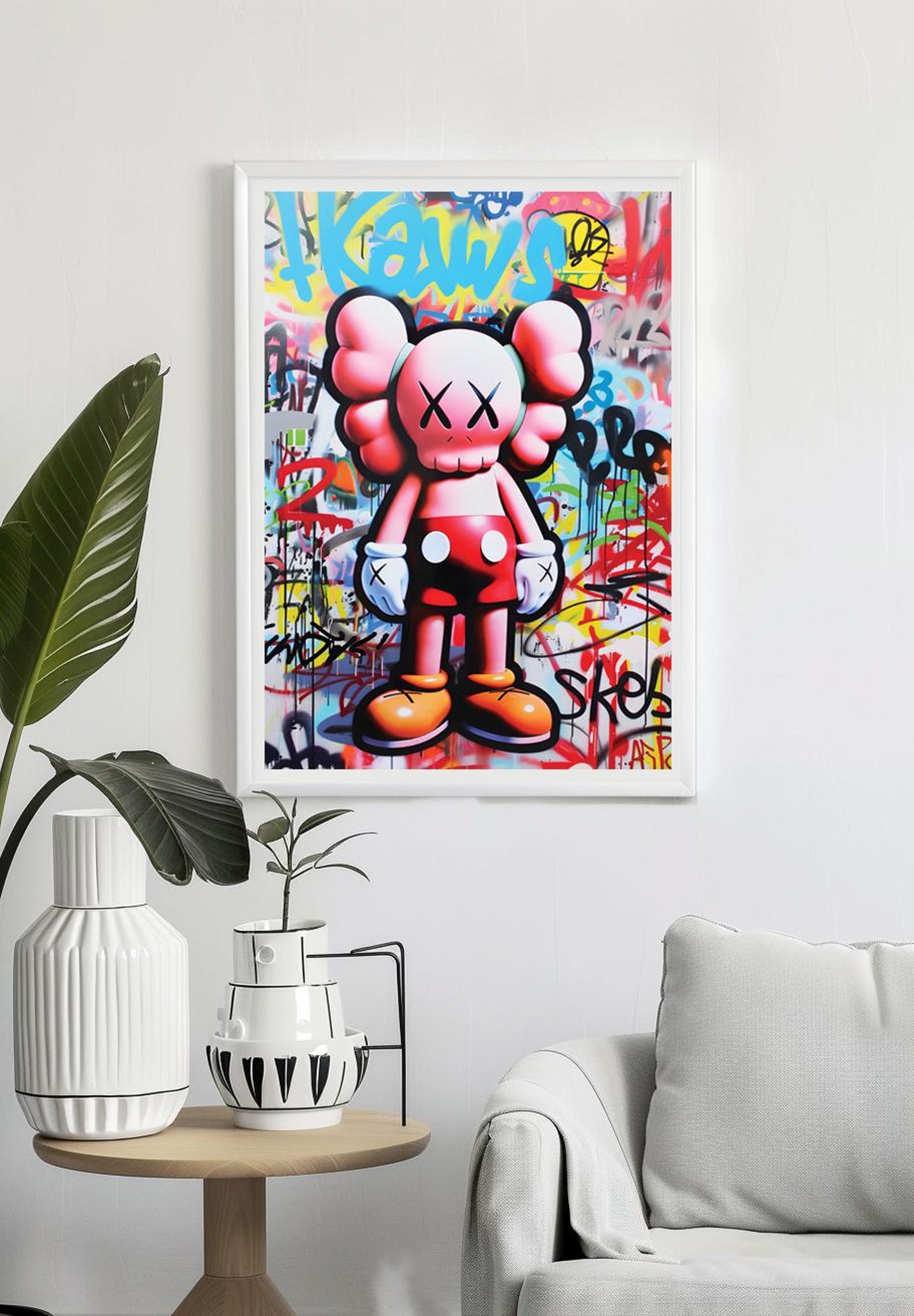Kaws Graffiti Pink, Hypebeast Single Poster,printable KAWS Graffiti ...