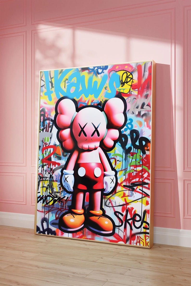 Kaws Graffiti Pink, Hypebeast Single Poster,printable KAWS Graffiti ...