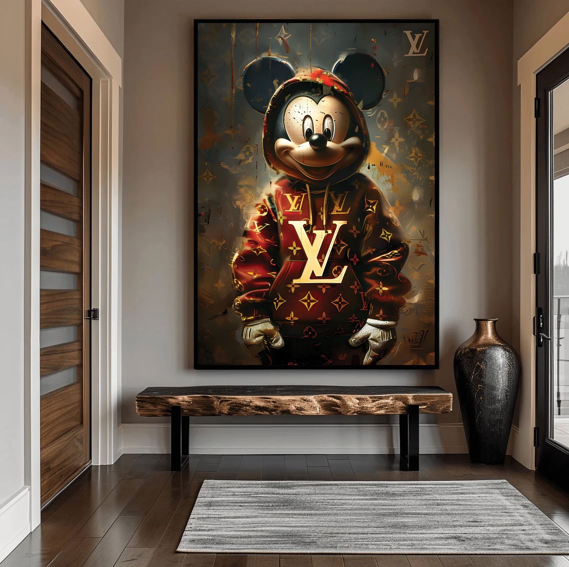 Mickey Mouse Louis Vuitton Graffiti Canvas Pop Art, Mickey Mouse ...