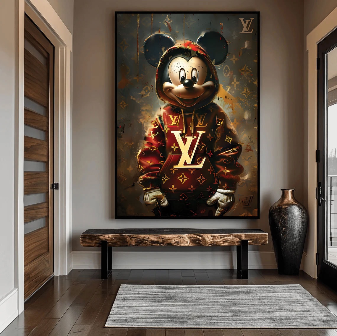 Mickey Mouse Louis Vuitton Graffiti Canvas Pop Art, Mickey Mouse ...