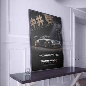 Black Porsche 911 RWB / Rauh-welt BEGRIFF - Poster Wall Art-classic ...