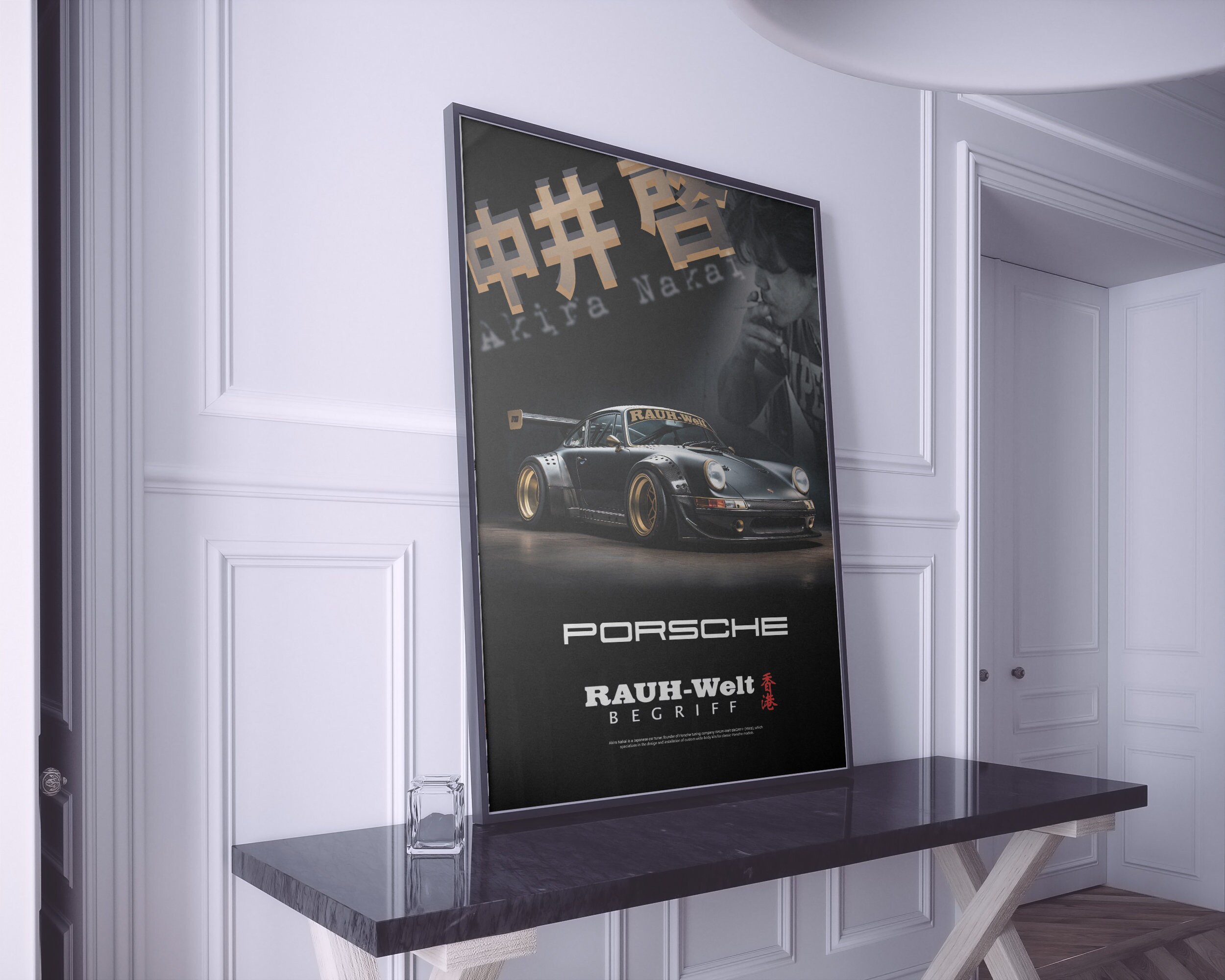 Black Porsche 911 RWB / Rauh-welt BEGRIFF - Poster Wall Art-classic ...