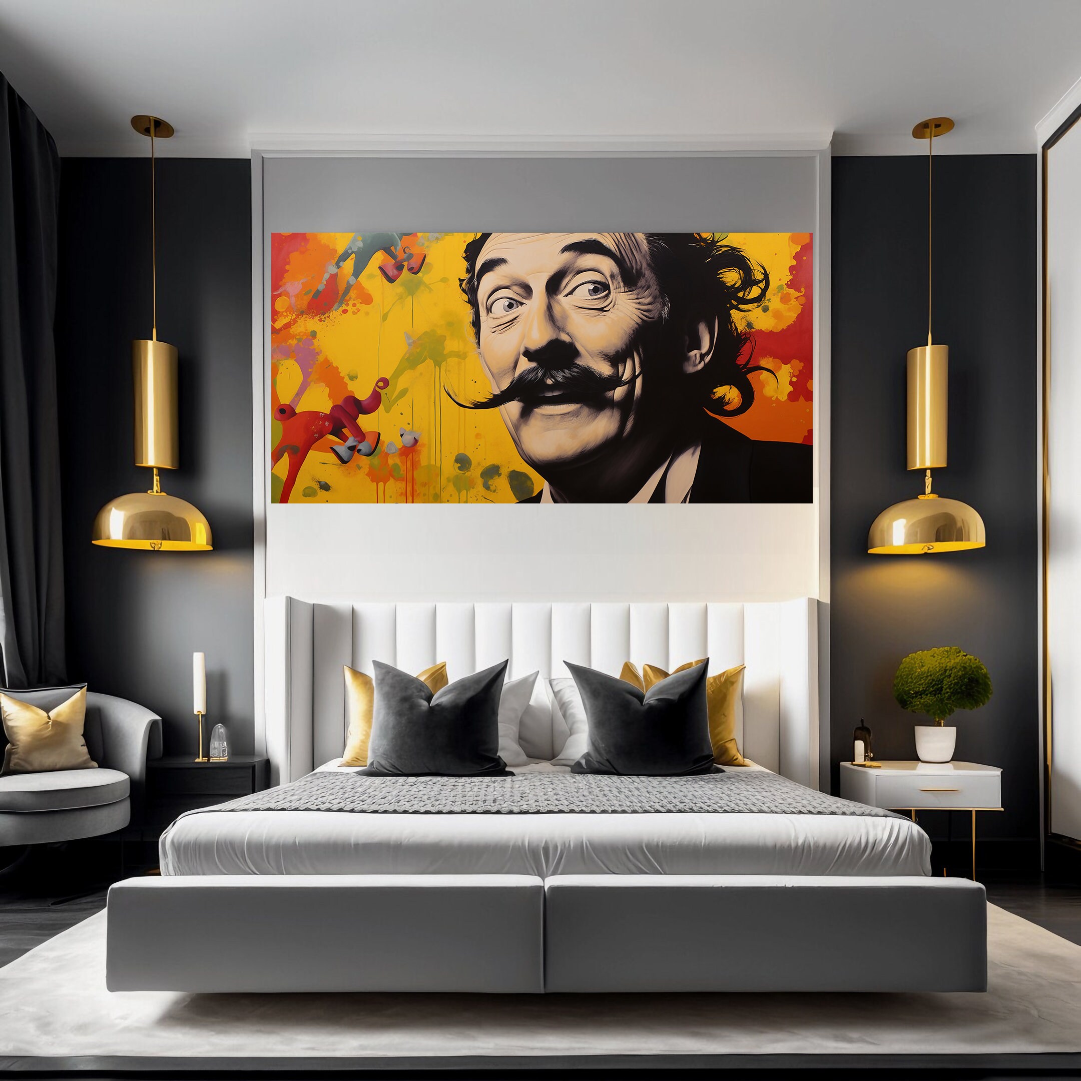 Salvador Dalí Portrait Digital Download Printable Set 1 & 3 Wall Art ...