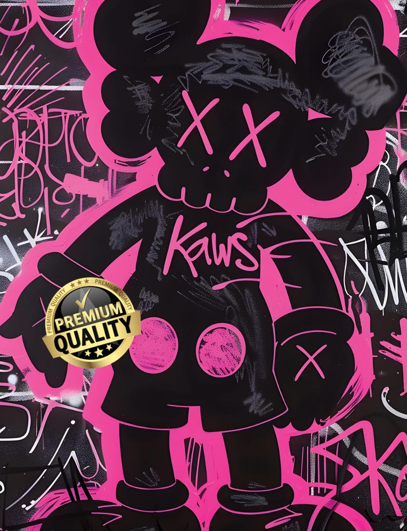 Kaws, Hypebeast Single Poster,printable KAWS Graffiti Poster, Kaws ...