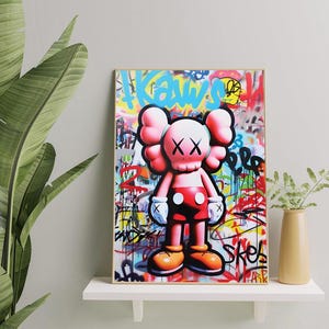 Kaws Graffiti Pink, Hypebeast Single Poster,printable KAWS Graffiti ...