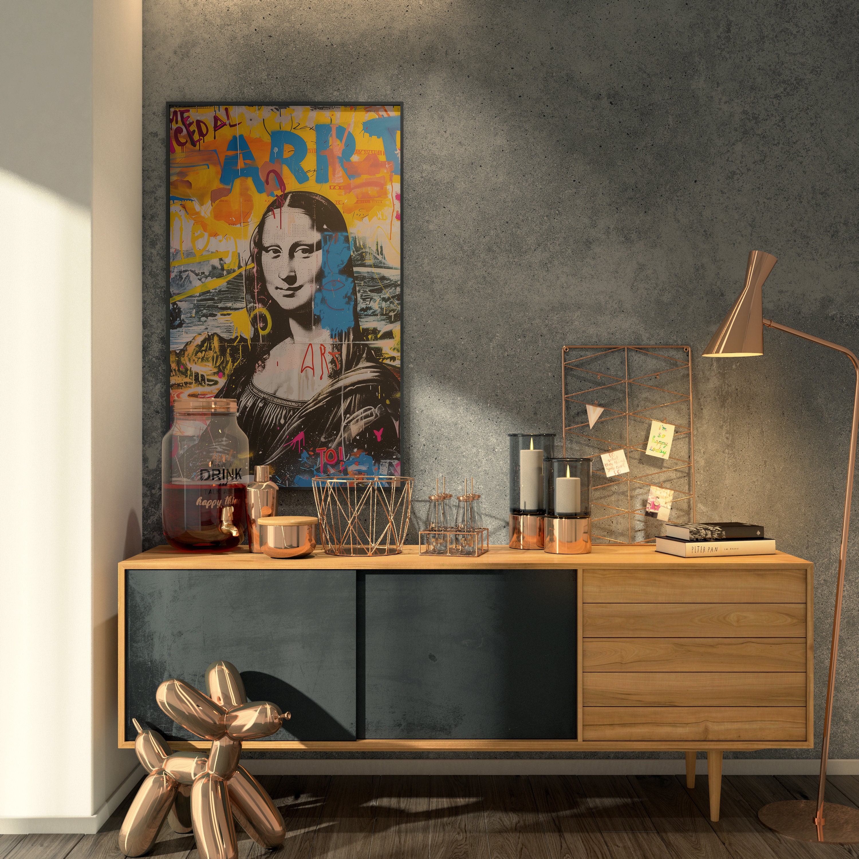 La Gioconda - Mona Lisa Portrait Graffiti Wall Printable Art-classic ...