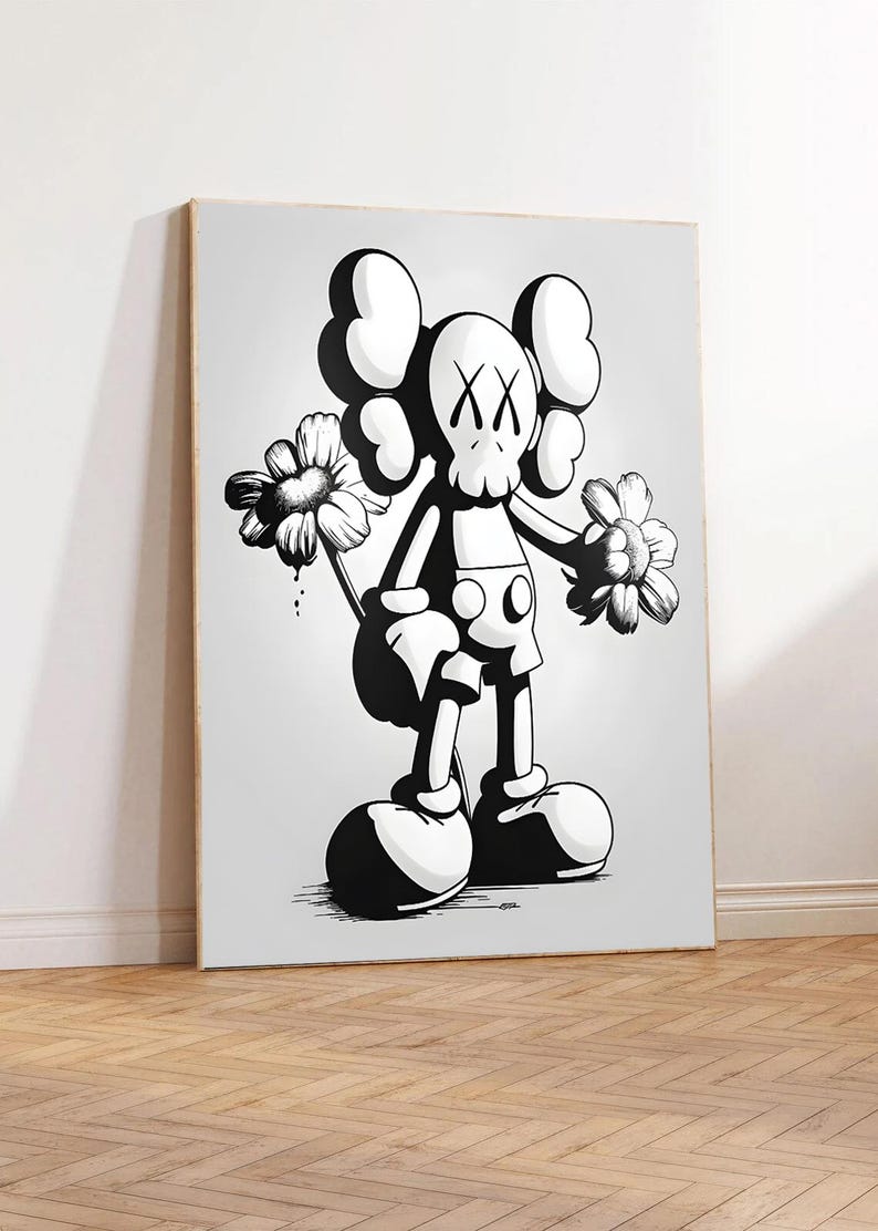 Printable KAWS Flowers, Graffiti Poster,hypebeast Toys, Flower Sneaker ...