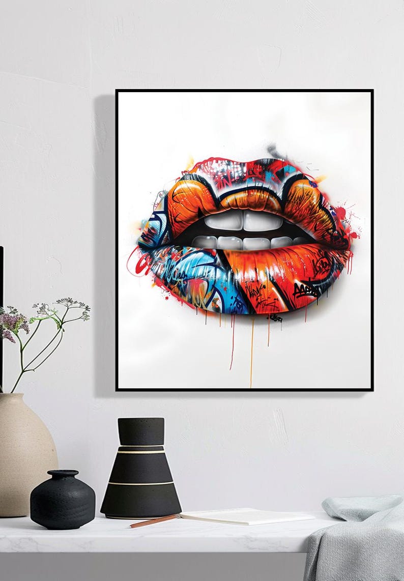 Graffiti Kiss You Wall Art, Digital Download, Print Art, Teen Boy Room ...