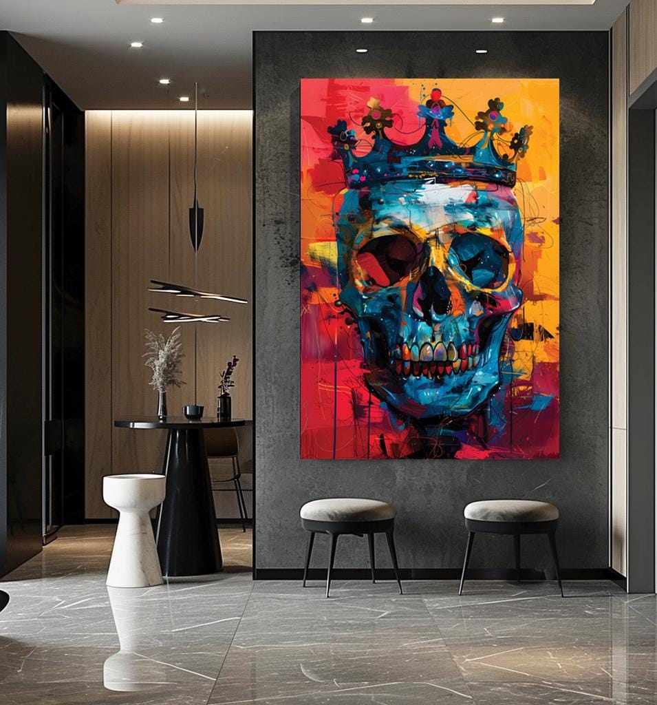 Graffiti Poster Skull Wall Art, Digital Download, Print Skull, Teen Boy ...