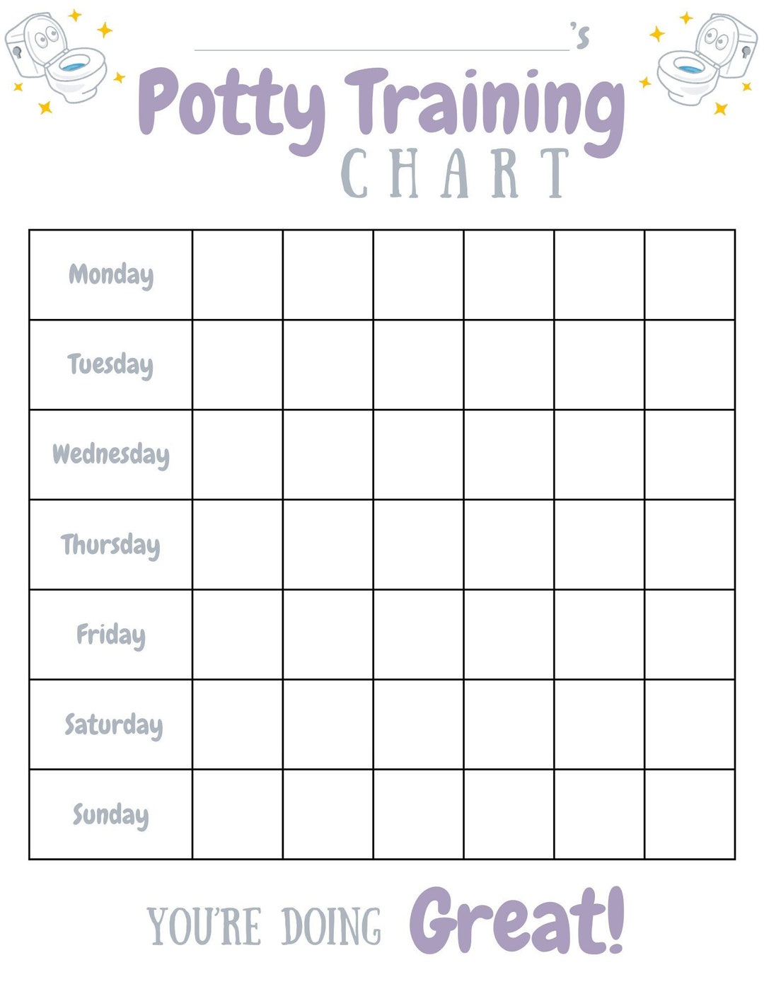 Emoji Potty Training Chart - Etsy
