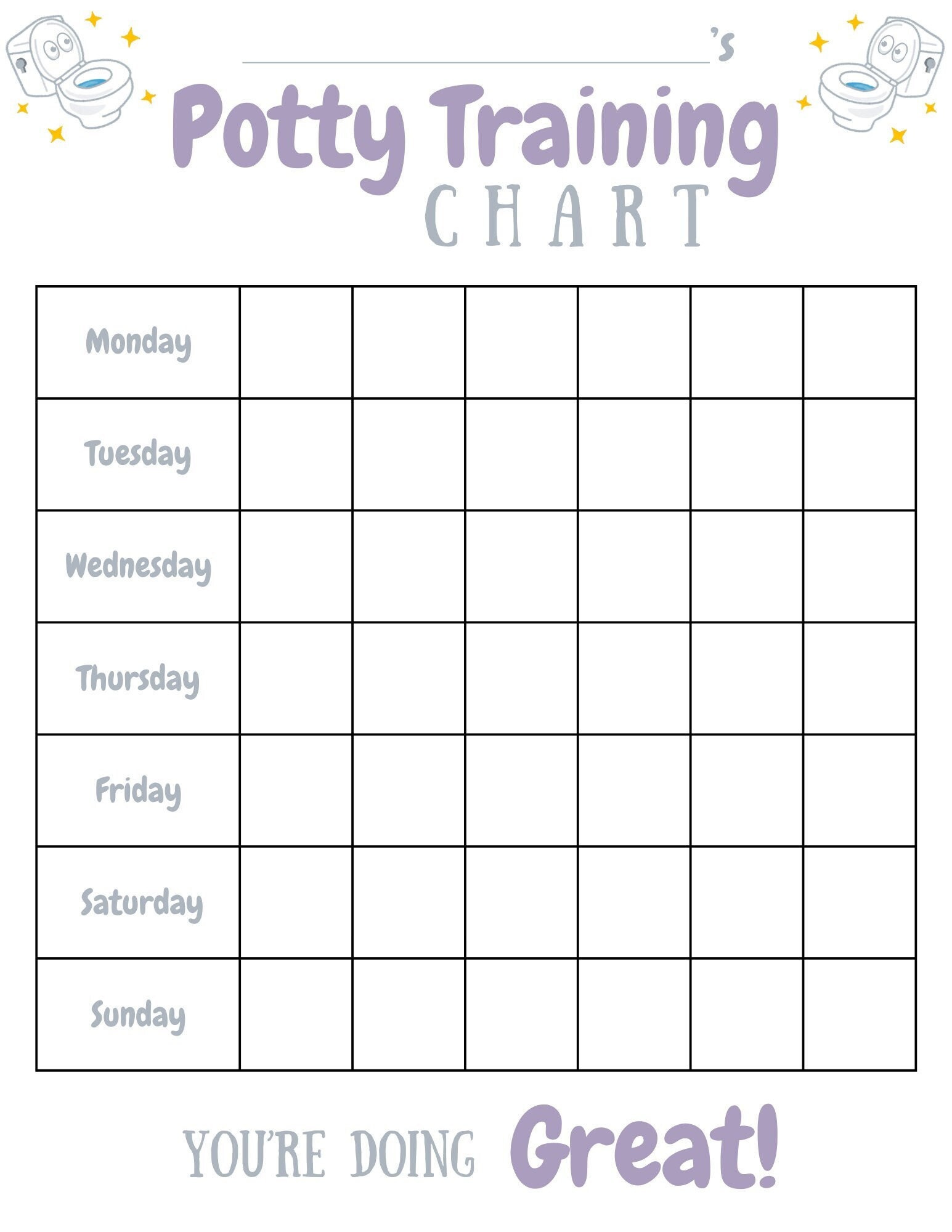 Emoji Potty Training Chart - Etsy