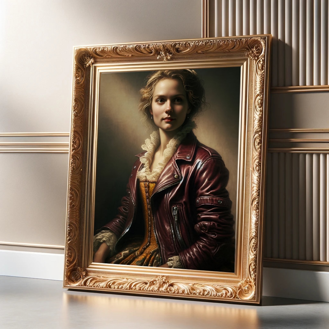 PRINTABLE Moody FUN Oil Painting Digital Print Daring Beauty Vintage ...