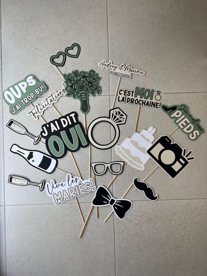 Wooden Stick Photo Booth Props – Fun Photo Booth Props Set for Weddings ...