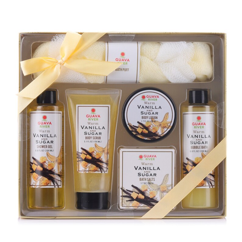 Guava River Spa Gift Set- Shower Gel, Bubble Bath, Body Scrub, Body ...