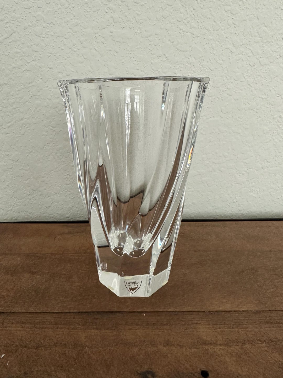 Orrefors Crystal Vase 6in Residence Pattern - Etsy