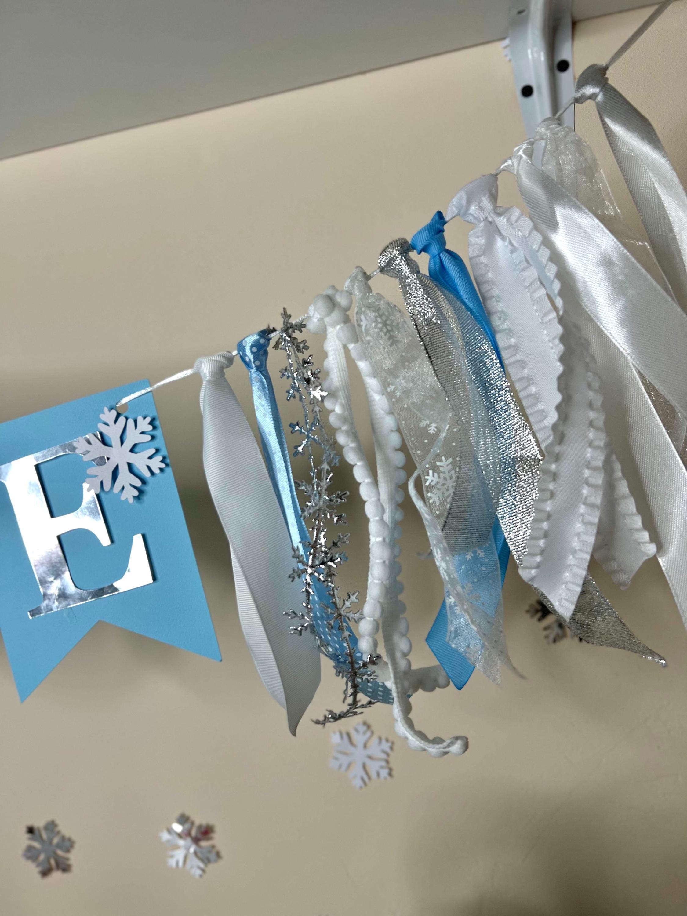 Boy Winter Onederland Highchair Banner - Snowflake 1st Birthday ...