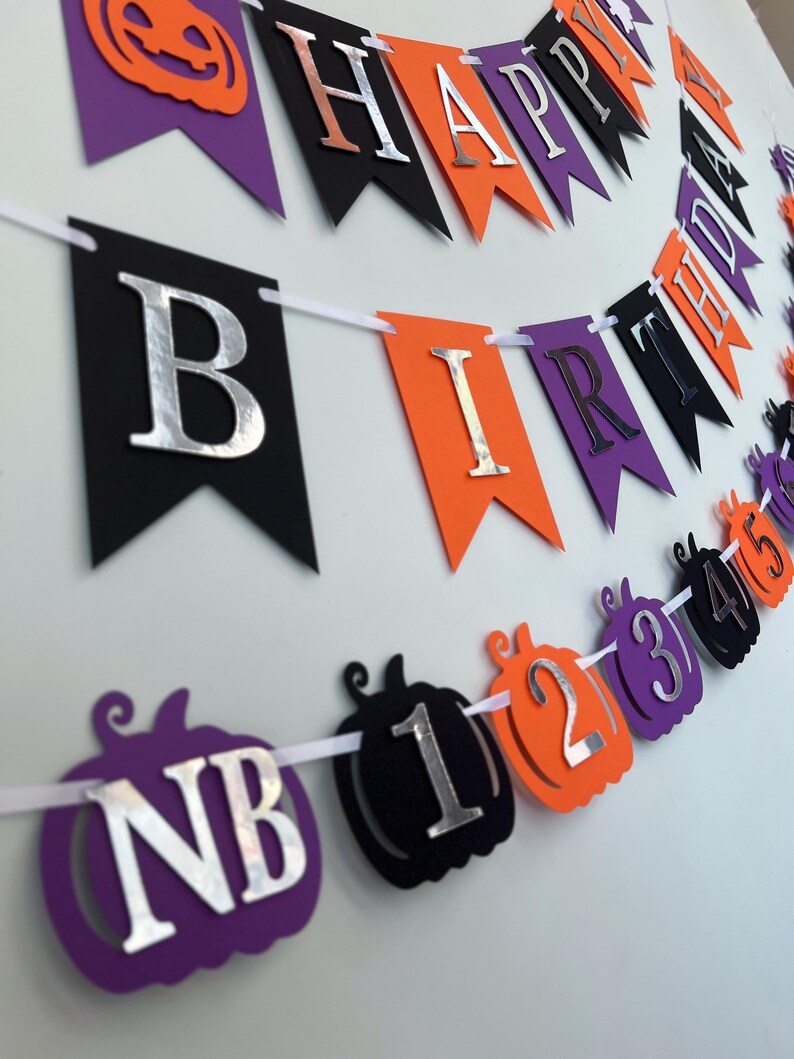 Halloween 12 Month Banner, Spooky One, Pumpkin Milestone Banner, Baby ...