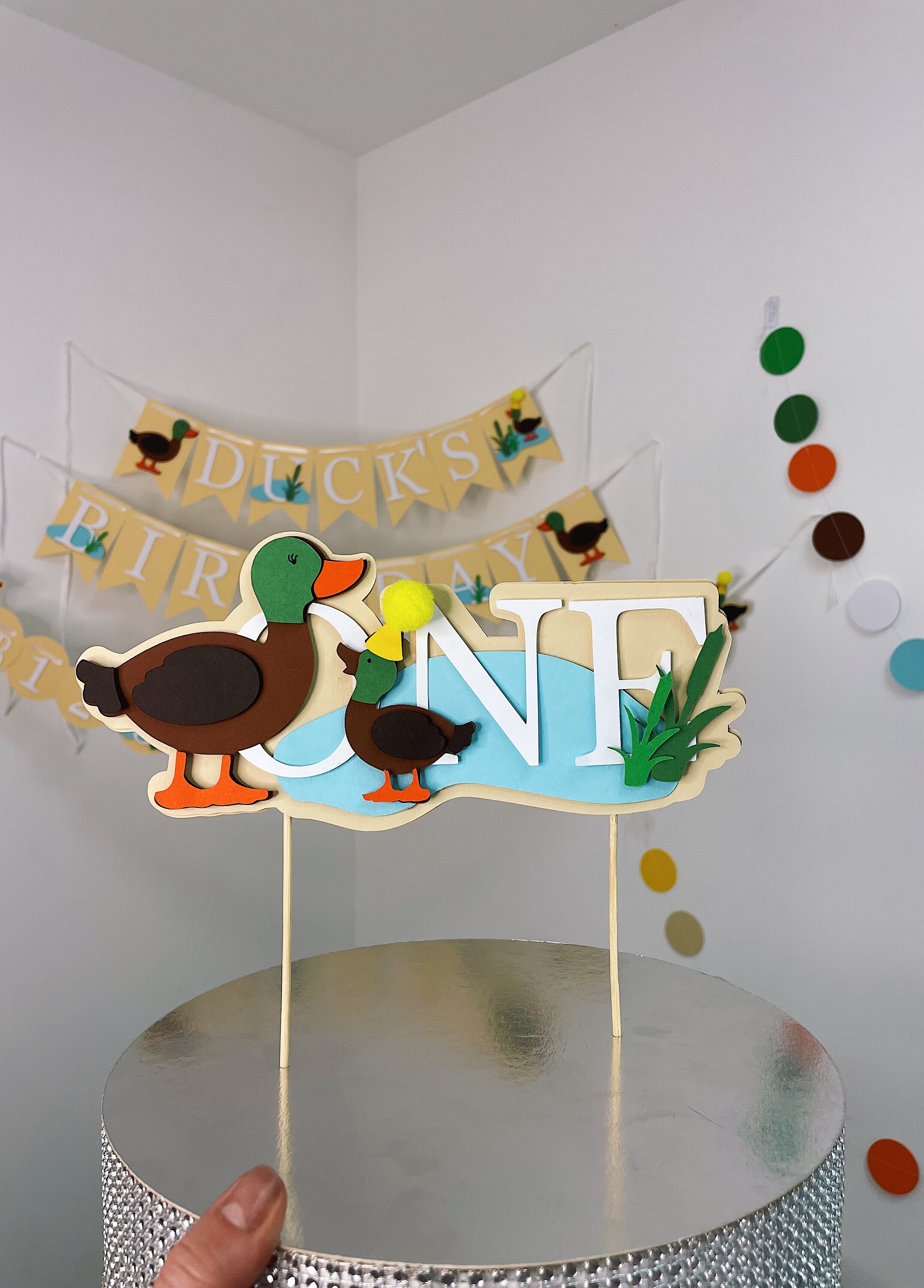 One Duck Cake Topper Baby Duck One Baby Duck First Birthday Mallard ...