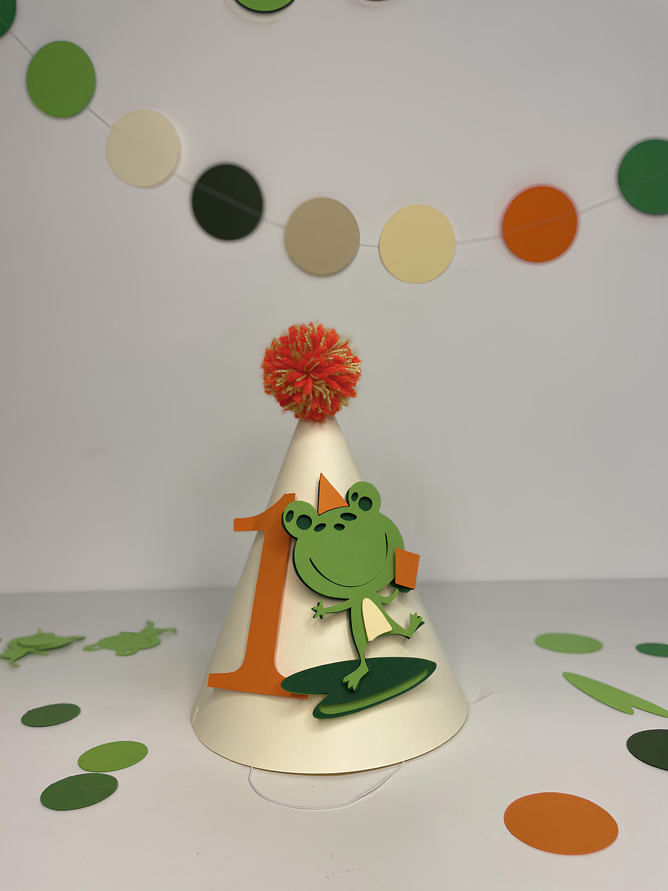 Frog Party Hat Frog One Green First Birthday Frog Birthday Boy Birthday ...