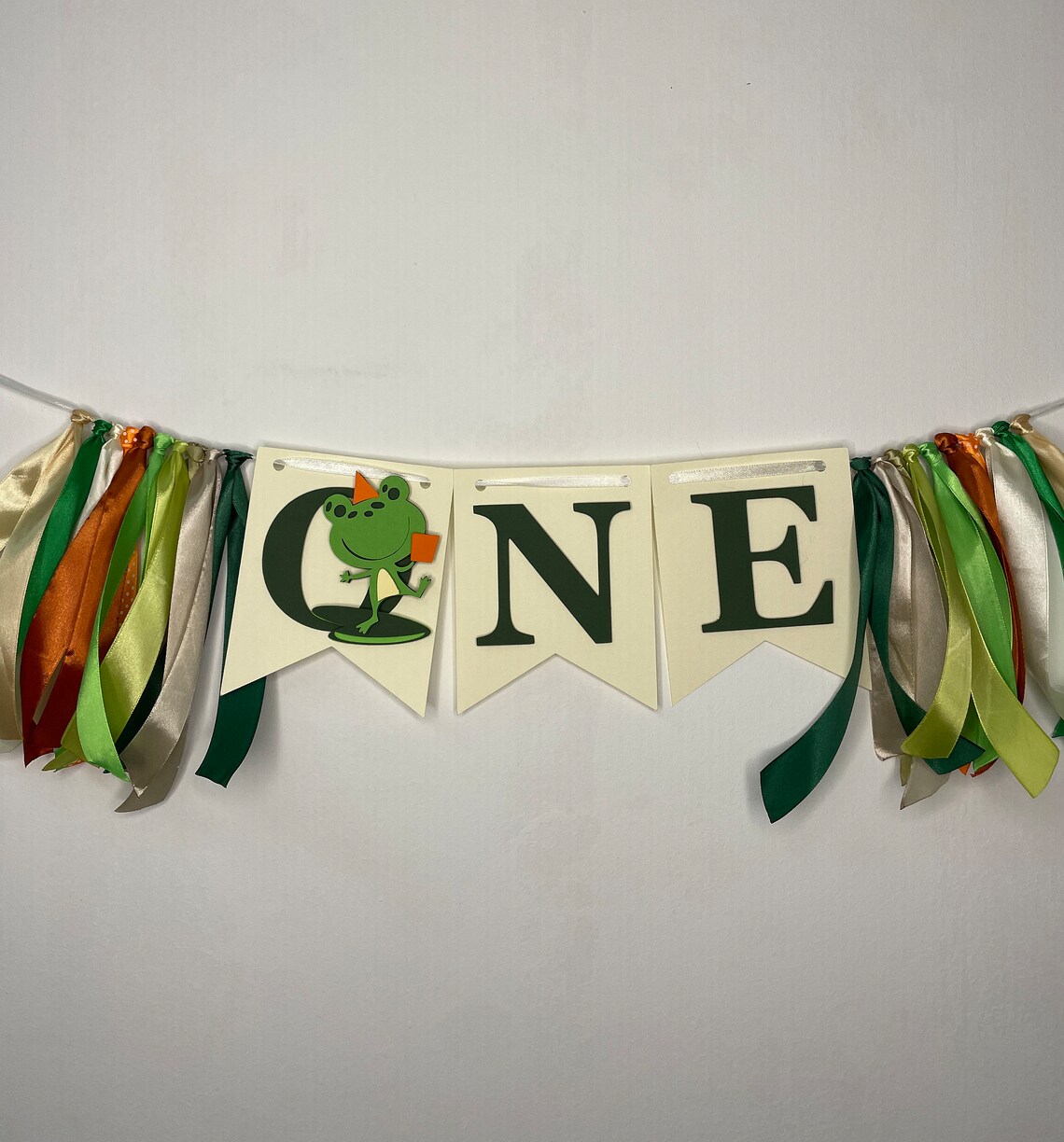 Frog Highchair Banner First Year Down Themed Frog 1st Birthday Party ...